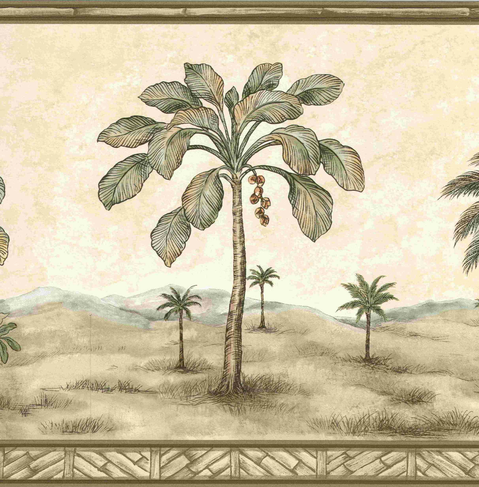 PALM TREES WALLPAPER BORDER - 80B64180 | eBay