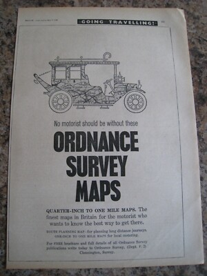 ORDNANCE SURVEY MAPS GOING TRAVELLING 1964 POSTER ADVERT APPROX A4 SIZE ...