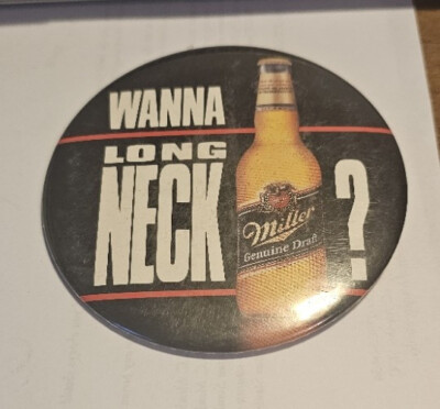 Miller Genuine Draft Beer Throwback Pinback Button #1228 Long Neck | eBay