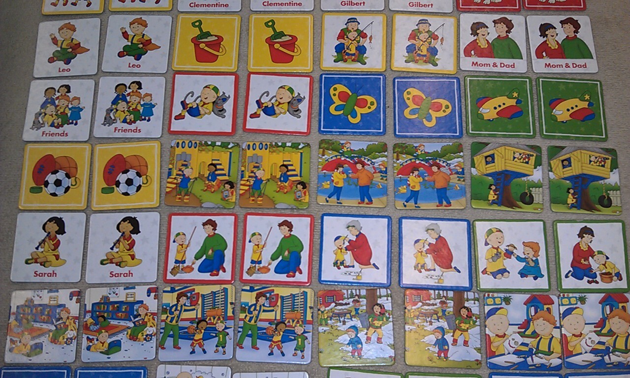 VERY RARE Caillou Memory Matching Game 3+ Preschool Kids Boys Girls ...