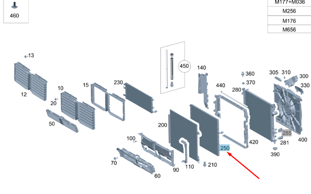 MERCEDES-BENZ GLE W167 Low Temp Coolant Radiator A1675000300 GENUINE ...