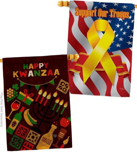 Kwanzaa Mazao Burlap House Flag Pack Black History Kinara Candles ...