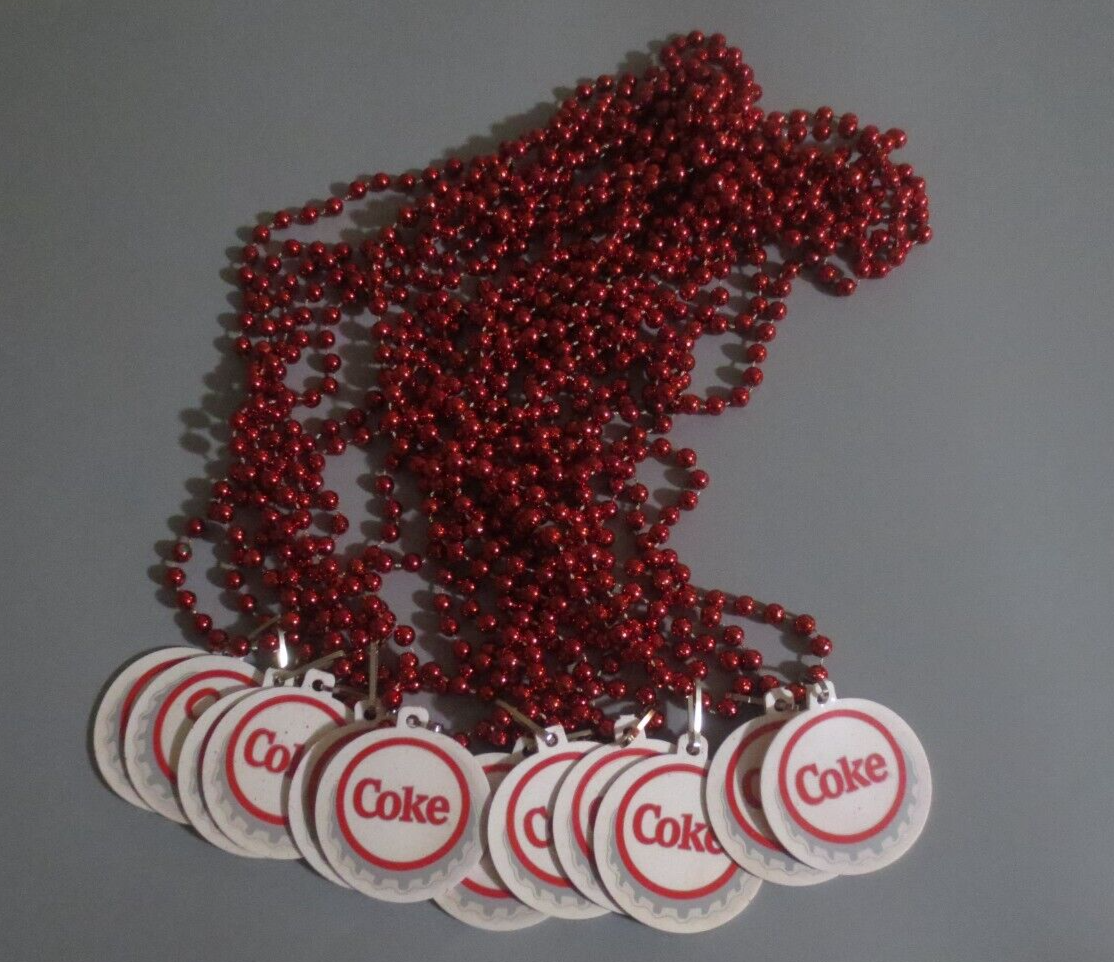 Coca-Cola Red Metallic Mardi Gras Beads Pack of 12 with Coca-Cola ...