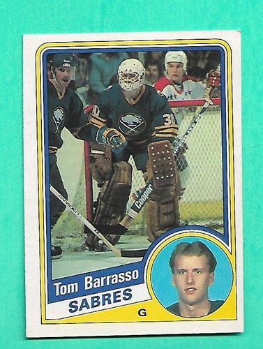 (1) TOM BARRASSO 1984-85 O-PEE-CHEE # 18 SABRES ROOKIE EX-MT CARD ...