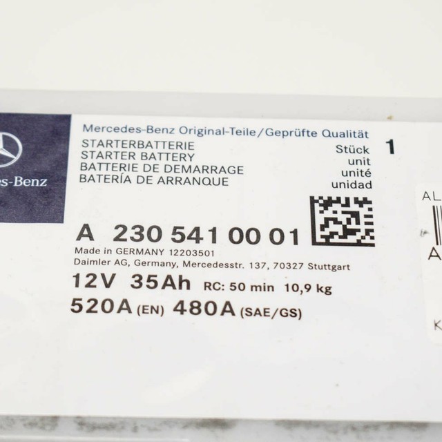 MERCEDES-BENZ SL CL Battery Accumulator A2305410001 12V 35Ah 520A OEM ...