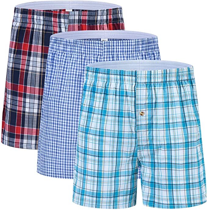 Big Men's Woven Boxer Shorts 3 pair underwear 2x-3x-4x-5x Cotton | eBay