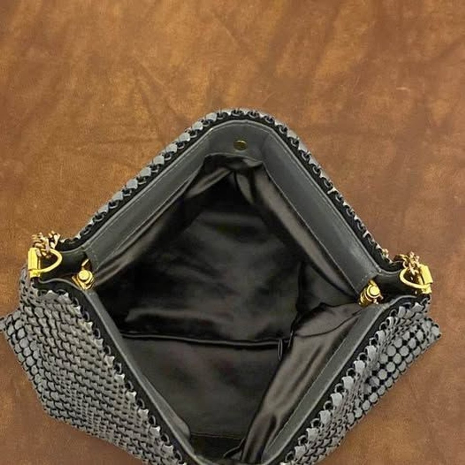 Vintage Allan Edward Gray Mesh Purse Evening Bag Metal Rope Strap | eBay