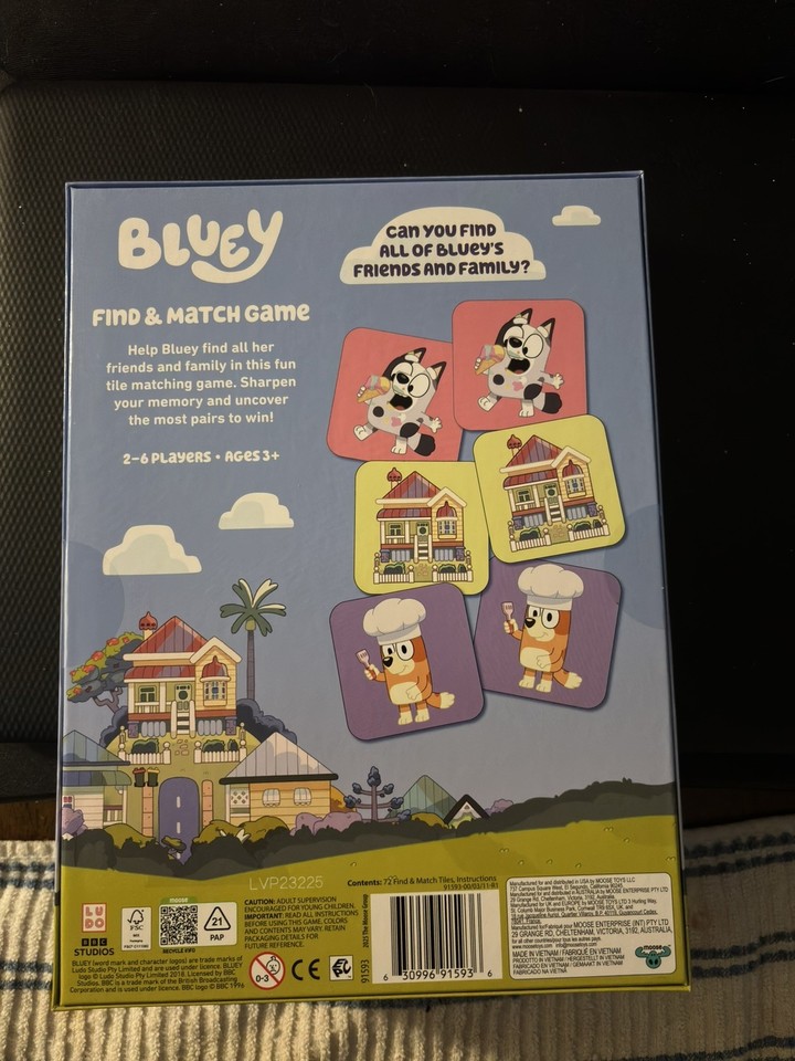 Bluey Find & Match Game, A Fun Tile-matching Game with 72 Character ...