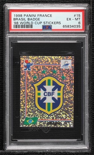 1998 Panini France 98 Album Stickers Brazil Badge #15 PSA 6 | eBay