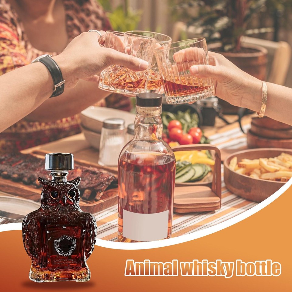 Funny Whiskey Decanter Bottle,2025 New Unique Animal Glass Decanter Set ...