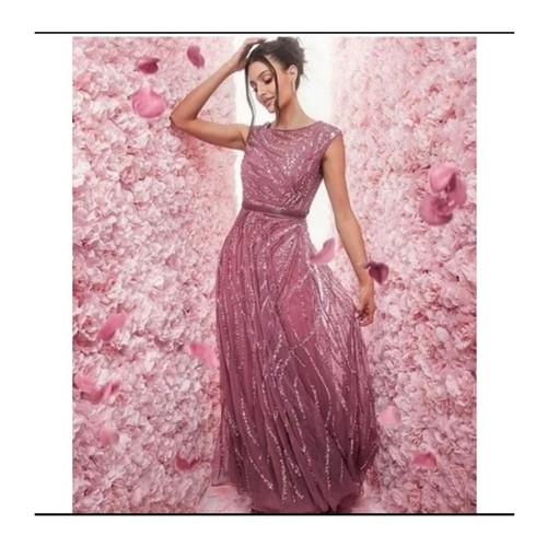 Mac Duggal 5445 Purple Pink 4 Cap Sleeve Embellished Evening Gown ...