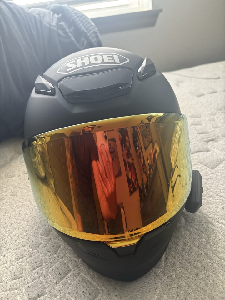 Shoei RF-1400 Motorcycle Helmet Size L. With Cardo Bluetooth And Two ...