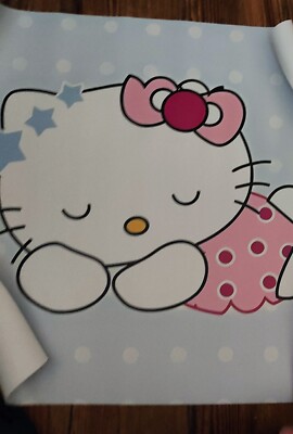 Hello Kitty Sleeping - Unframed Canvas Print - 30cmx30cm - Art Print ...