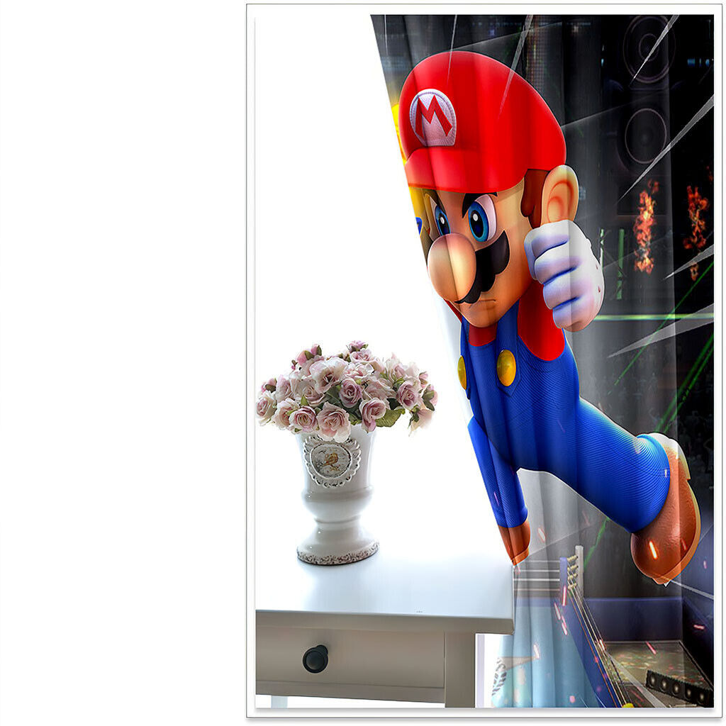 Kids Super Mario Curtains Thick Blackout Curtains Thermal Ring Top ...