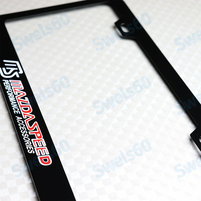 X2 Black Stainless MS MAZDASPEED License Plate Frame For Mazda 3 6 RX7 ...