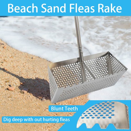 Stainless Steel Sand Screen Collapsible Beach Sand Scoop Shovel Shell ...