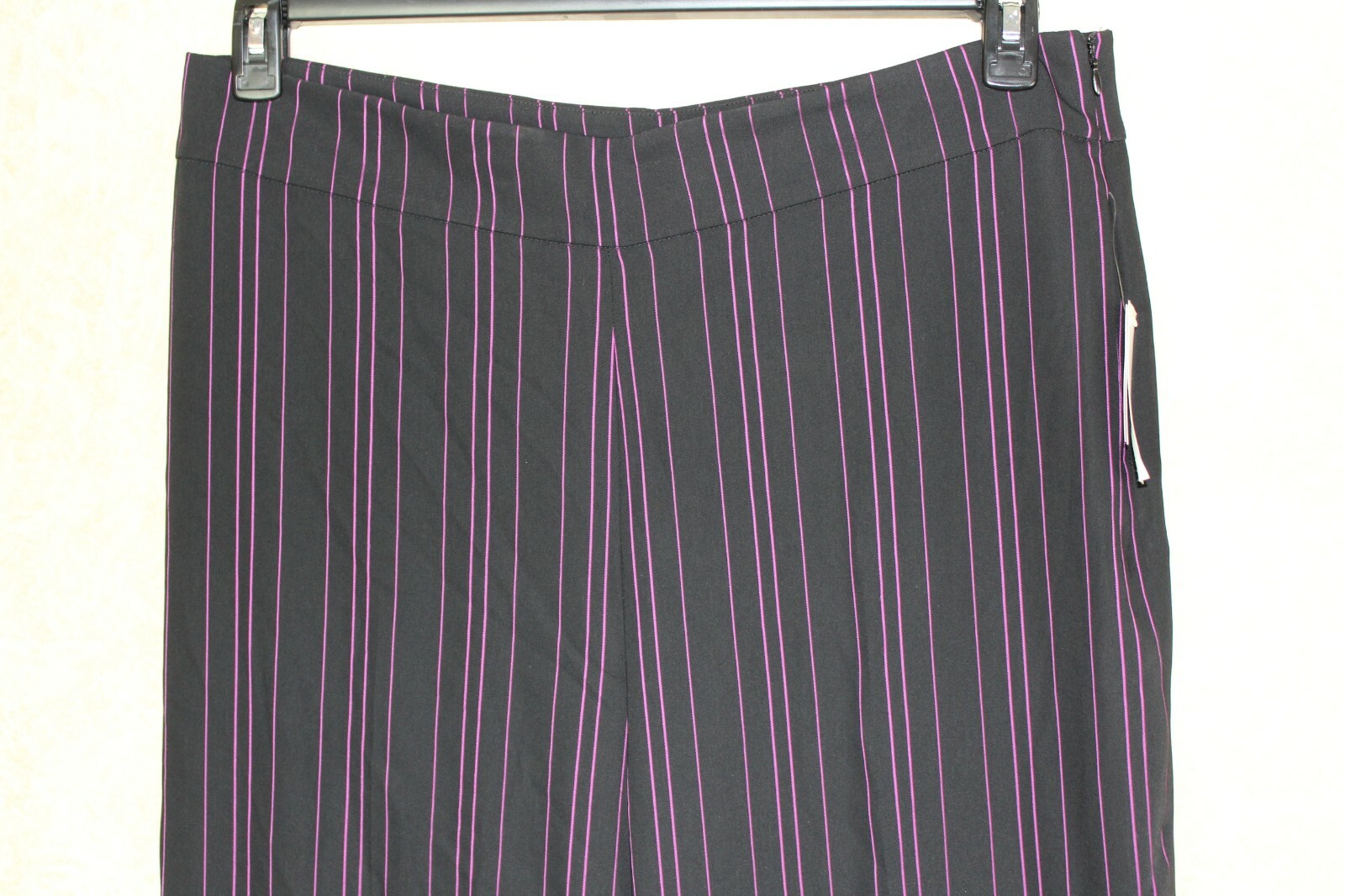 Bar III New Womens Striped Wide Leg Black Pants With Pink Stripe NWT ...
