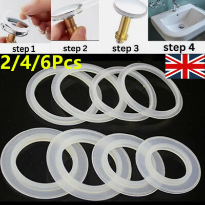 2-6X O-Rings Seal Rubber Gasket,Bath Plug Seal,Sink Waste Basin Click ...