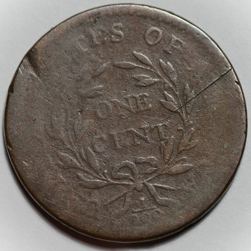 1795 Liberty Cap Large Cent - Plain Edge (S-78), Damage - US 1c Copper ...