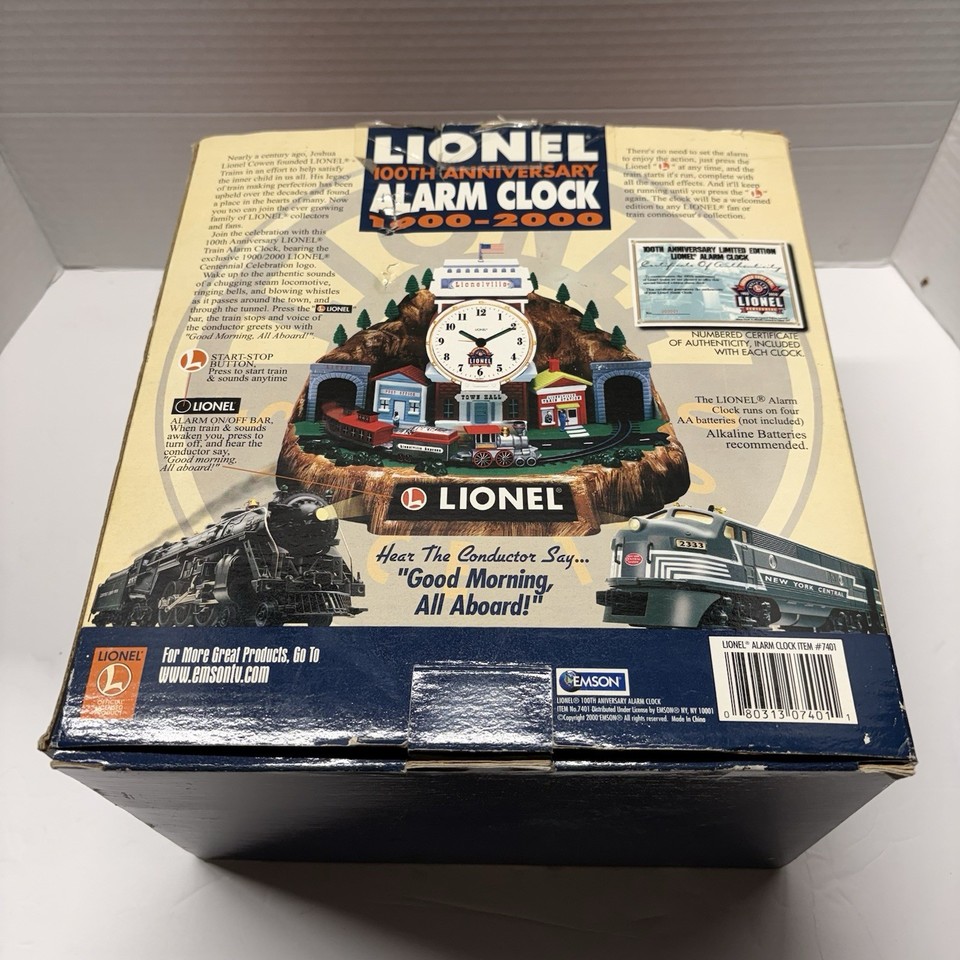 Lionel 100th Anniversary Limited Edition Train & Station Alarm Clock ...