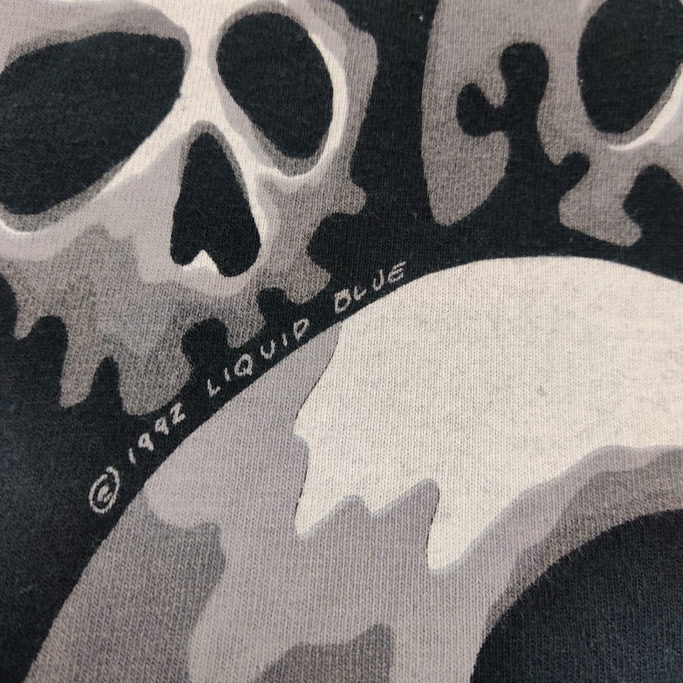 Liquid Blue Skull T-Shirt 1992 Chris Pinkerton Travis Scott Large ...