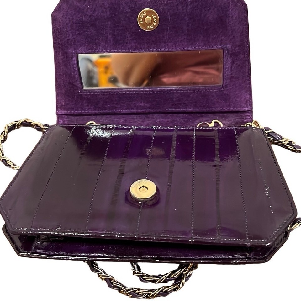 Lee Sands Purple Eel Skin Purse Shoulder Bag Vintage | eBay