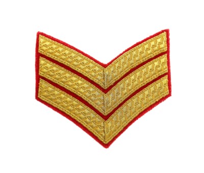 Chevron Sergeant Stripes Gold Red 100mm Wide 3 Bars R879 | eBay UK
