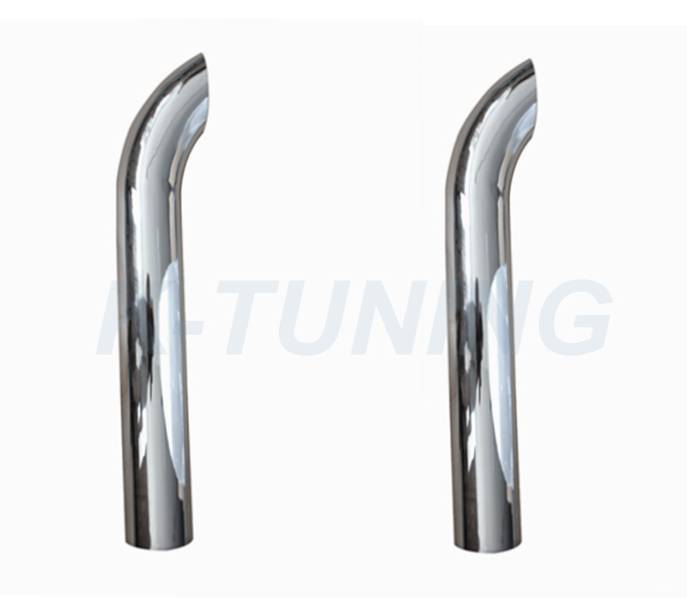 Chrome Pipes For Trucks NEW PAIR 5" In. OD X 48" In. Chrome Straight