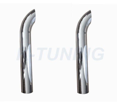 5" OD X 36" inch Chrome Curved Stack Pipe Freightliner Kenworth ...