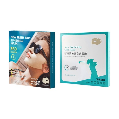 5 Pieces Outdoor Gel Mask UV Block Sheet Blocking Cooling Jelly Golf ...