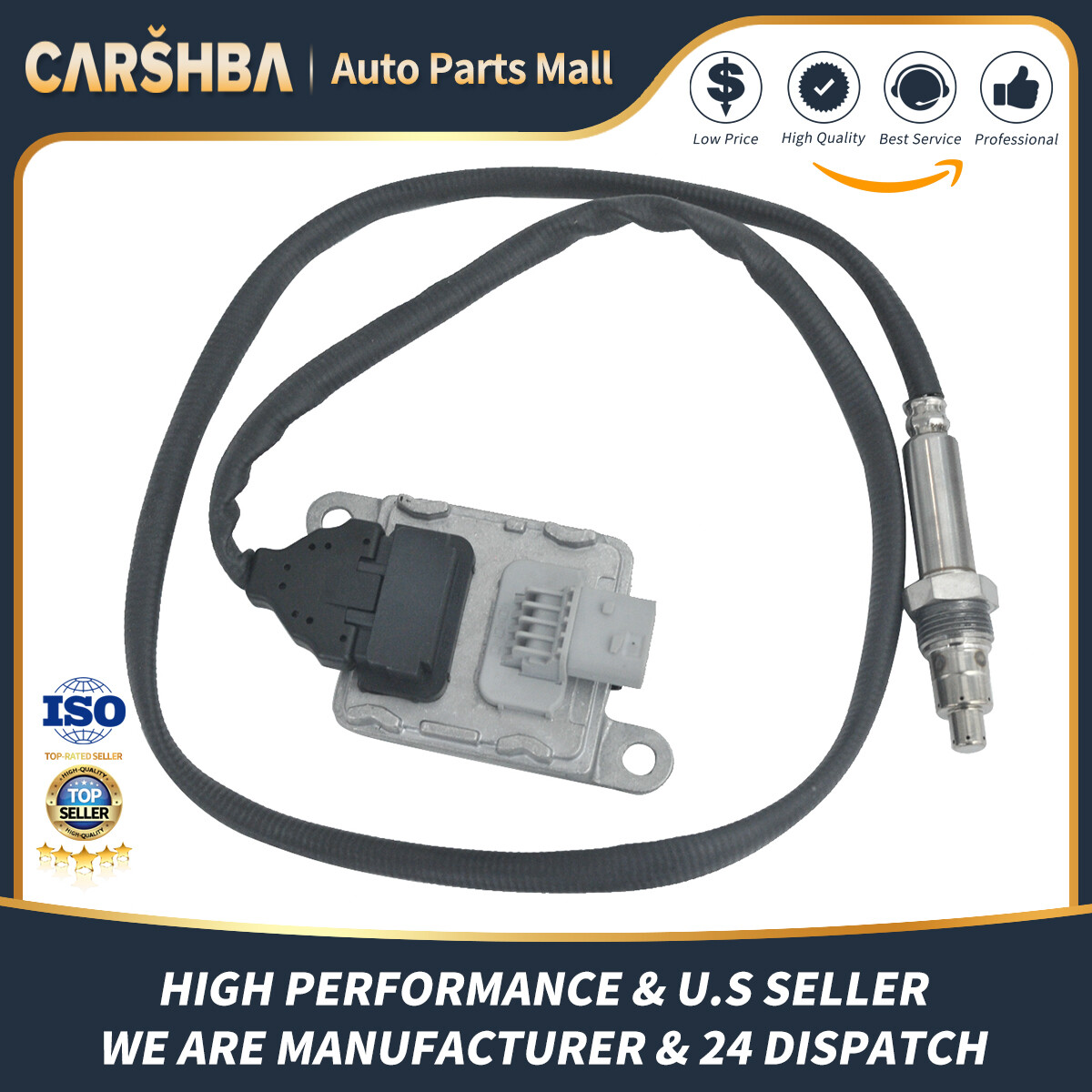 1*NOx Sensor 4326870RX for Cummins 11.9L 15L ISX15 13-18 Inlet 3687930 ...