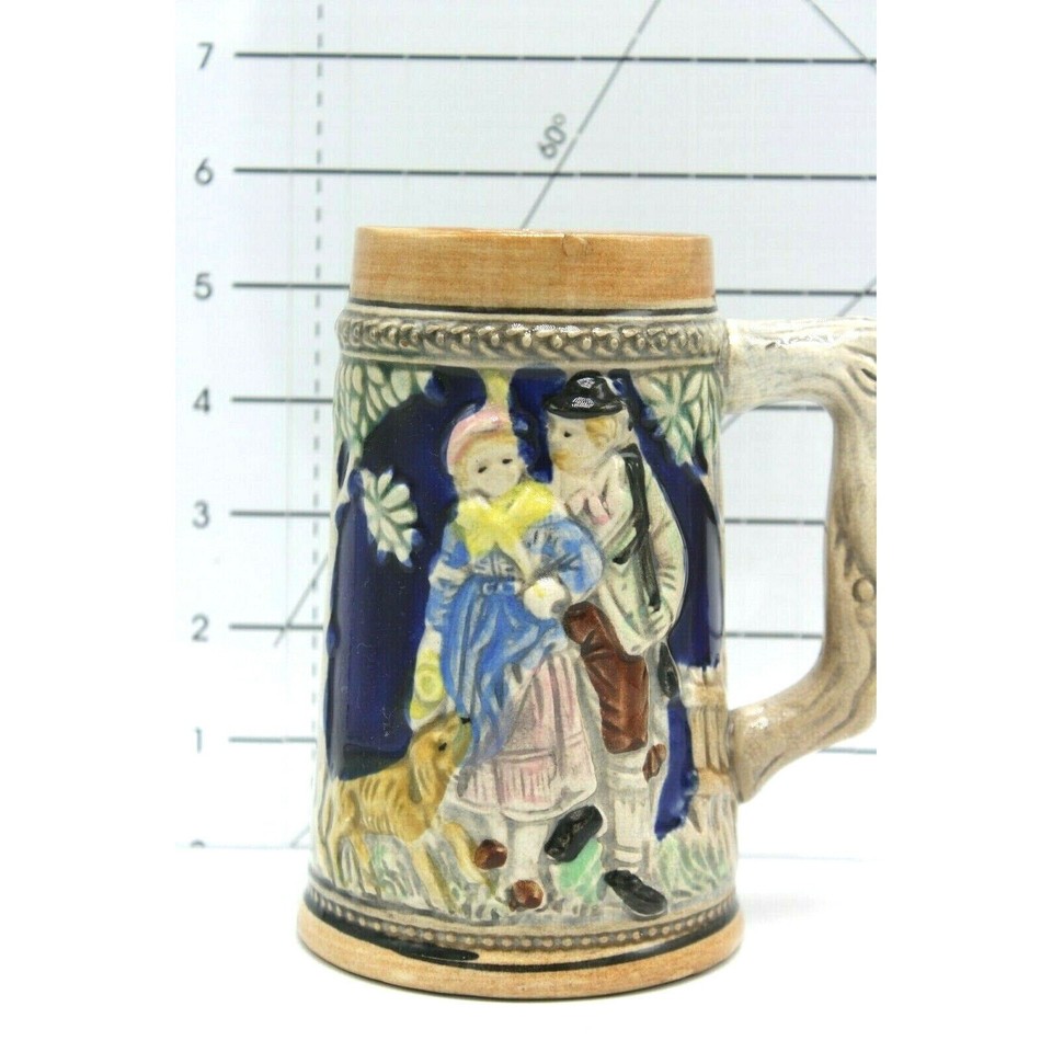 Vintage Napcoware German Style Beer Stein Mug Hunting Scene Cobalt Blue ...