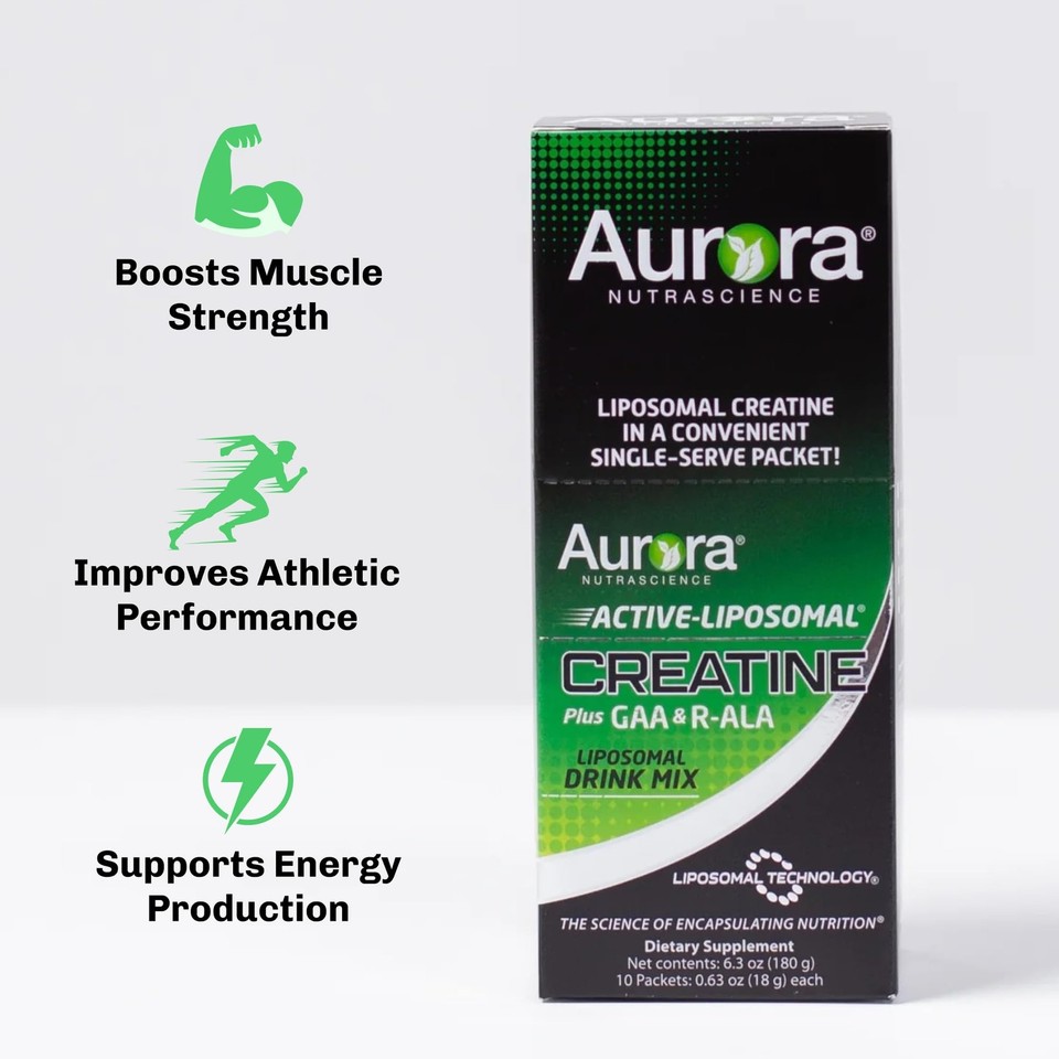 Aurora Liposomal Creatine + GAA & R-ALA Lemon Lime 10 Pack – Energy ...