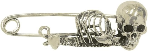 Vintage Skull Head Safety Pins Brooch Pin for Women Men Silver/Gold ...