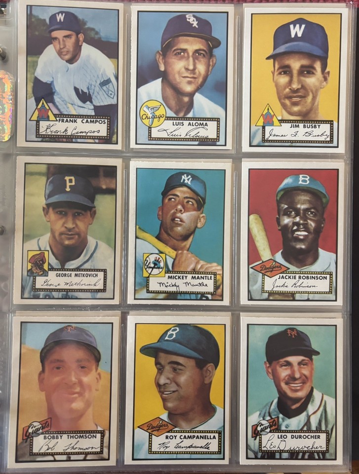 1952 Topps Reprint (1983) set NM Mantle Mays Jackie Robinson IN BINDER ...