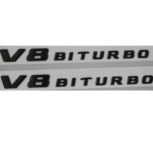 Gloss Black Letters V8 BITURBO Fender Emblems for Mercedes V8BITURBO | eBay