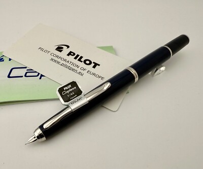 UNUSED Pilot Capless Fermo Blue Retractable Fountain Pen 18K Gold Nib ...