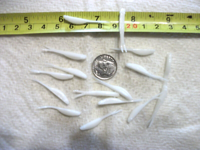 100-1 1/4"FLUKE-crappie-panfish-perch-minnow-shad grub-jig-scent-split ...