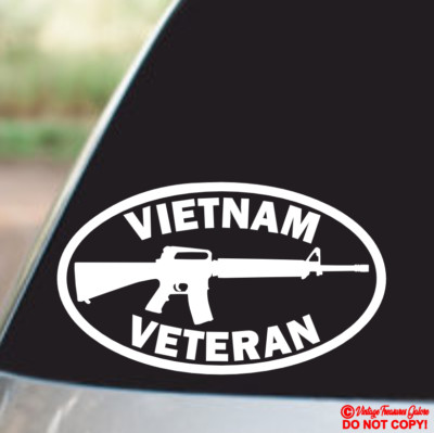 VIETNAM VETERAN Vinyl Decal Sticker Window Bumper Military Combat War ...