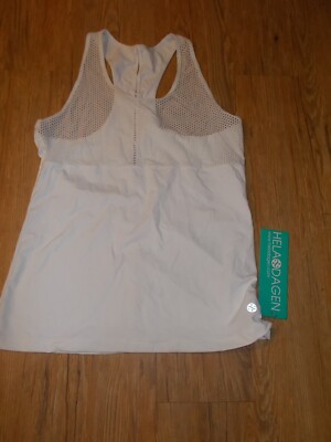 Ladies White sz L Net Tank Top heladagen brand nylon polyester elastan ...