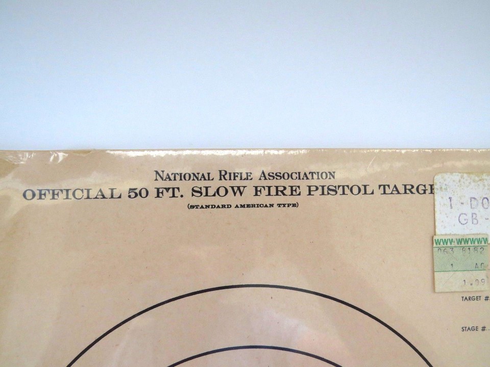 12 Official NRA B2 50 Foot Slow Fire Gun Paper Targets NEW SEALED Orig ...