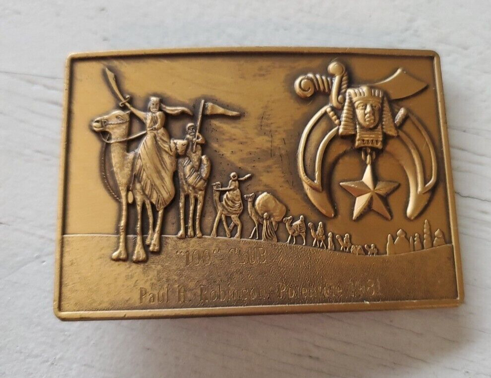 Vtg Bronze 1978 Shriners Masonic Scimitar Crescent St… - Gem