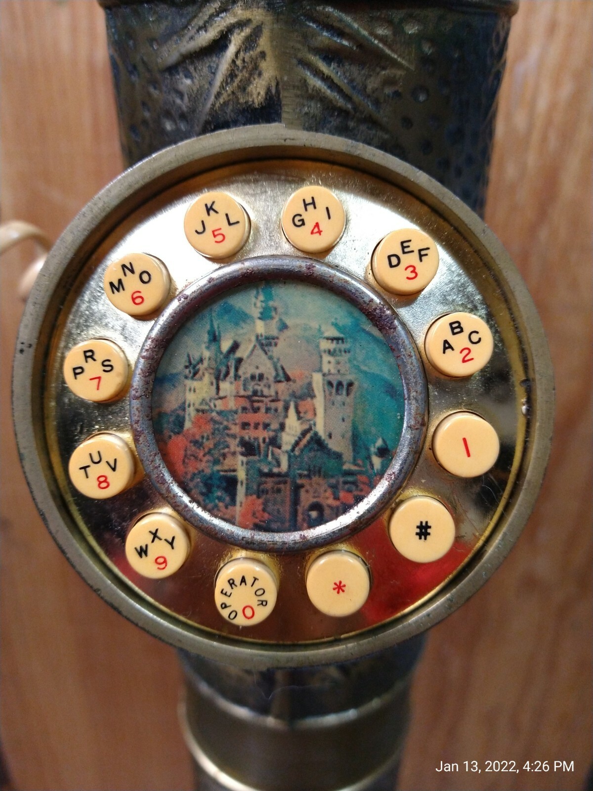 Antique Brass 1960 Floor Standing Telephone Push Button Retro Decor ...