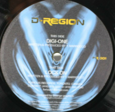 D REGION DIGI-ONE / LOCK ON 12" VINYL CANADA DNB, DRUM AND BASS DJ ...