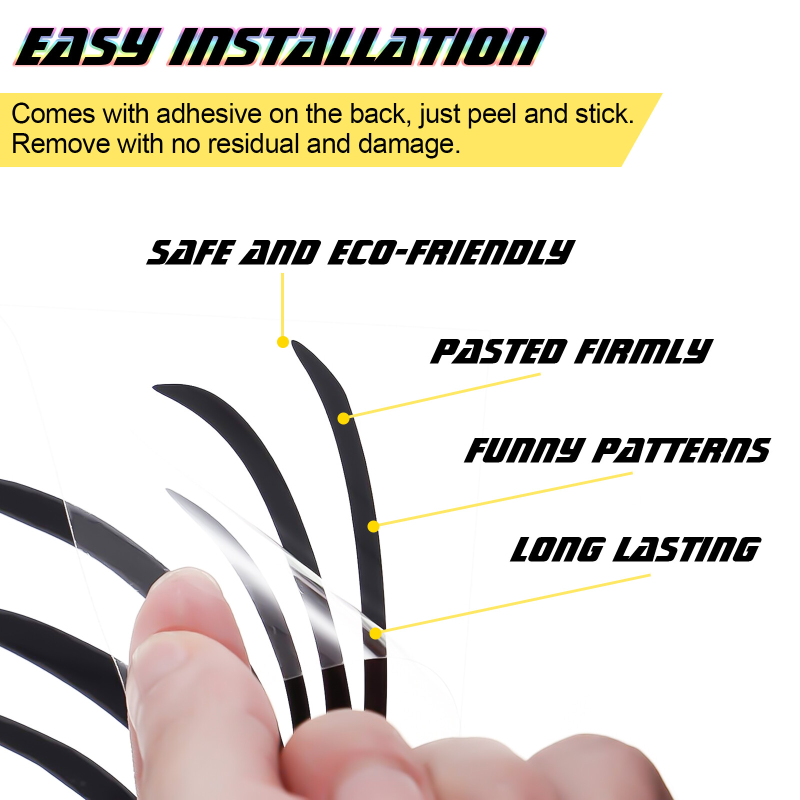 2 Pairs Car Headlight Eyelashes Stickers Fake Decal For Porsche VW ...