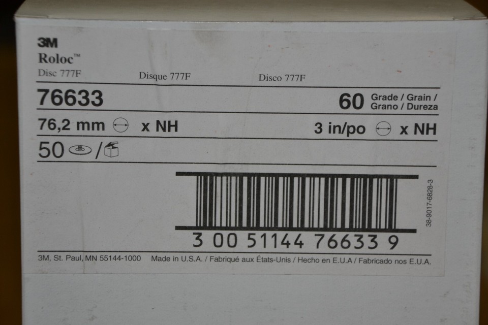 Box of 50 x 3" 75mm 3M Roloc 777F 60 Grit Discs 76633 | eBay UK
