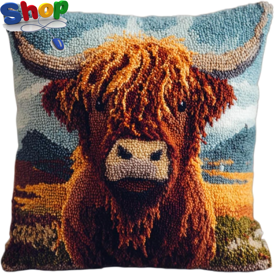 Cute Pattern Latch Hook Pillow Kit 43X43Cm - Needlework Embroidery for ...