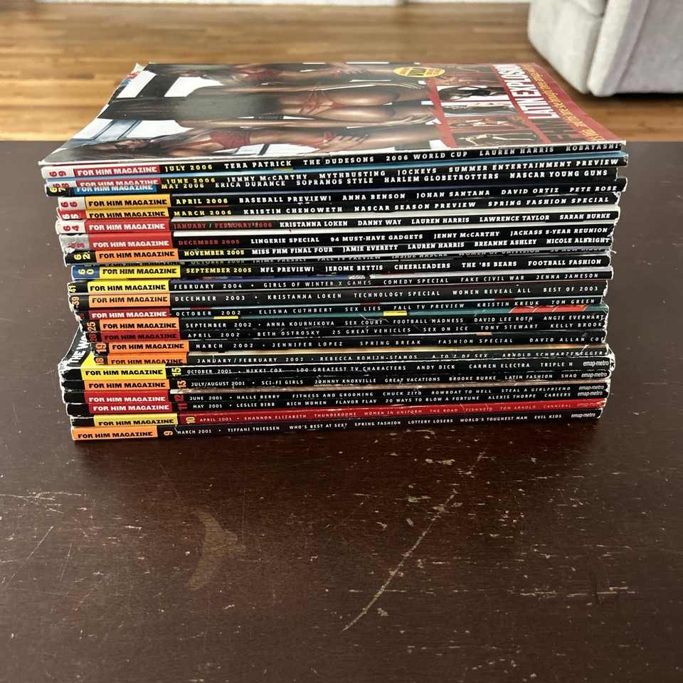 LOT 24 VINTAGE FHM FOR HIM MAGAZINES MAR 2001 -JULY 2006 NICE ...