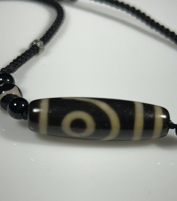 One-Eye Dzi Bead Natural Agate Adjustable Black Cord Powerful ...
