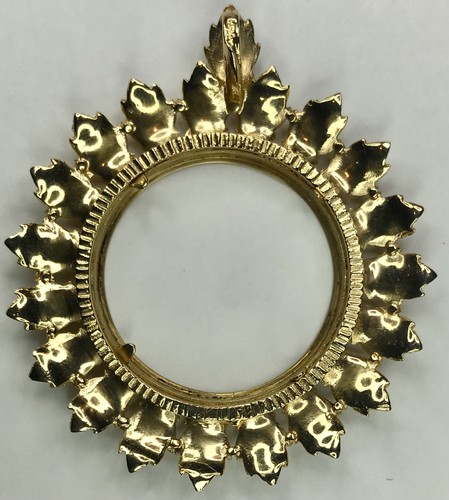14K GOLD BEZEL! GOOD FOR MEXICAN 20 PESO GOLD PIECE! BEAUTIFUL HOLDER ...